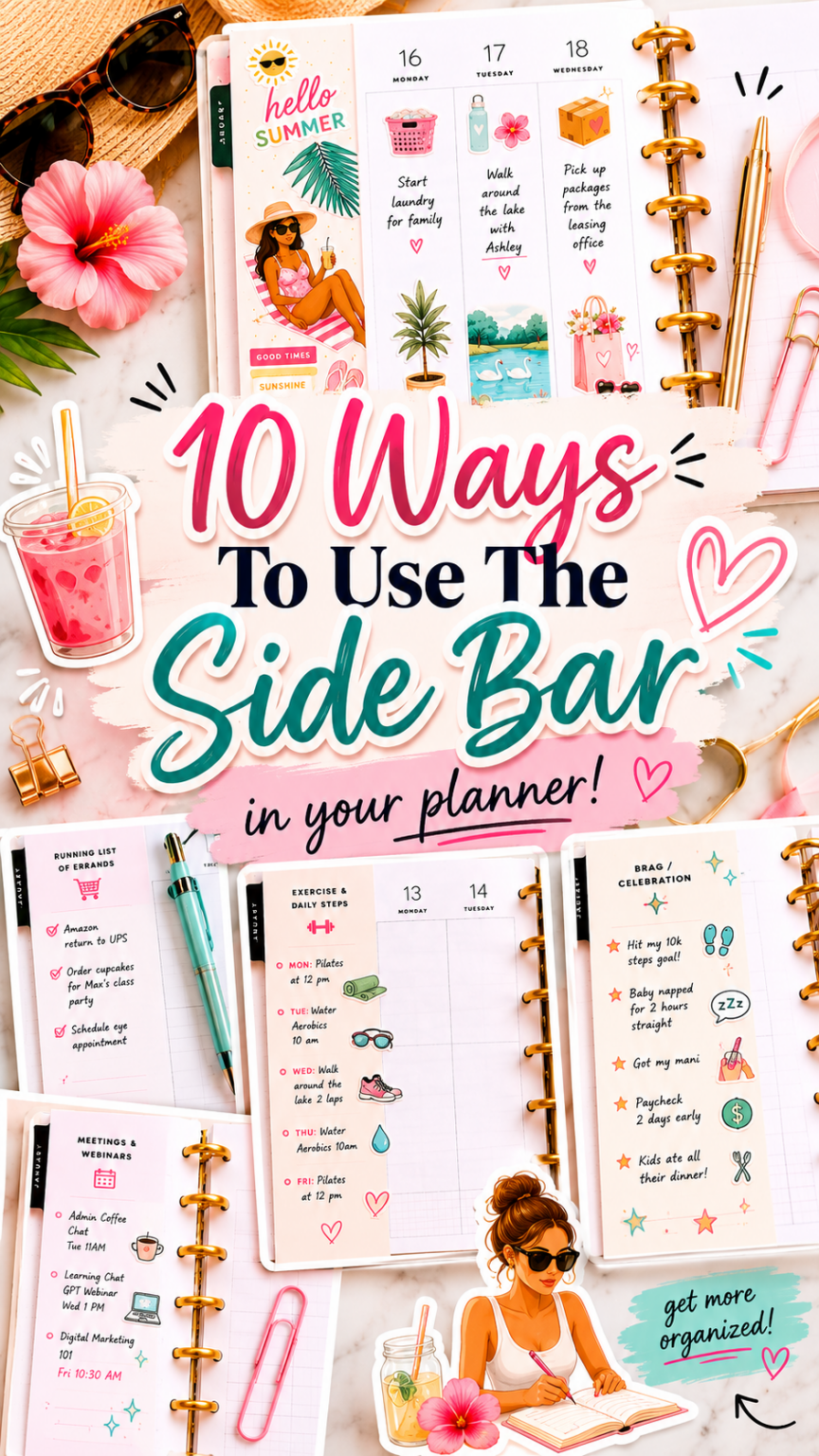 10 Ways To Use The Side Bar / Notes In Your Planner - Casually Creative ...